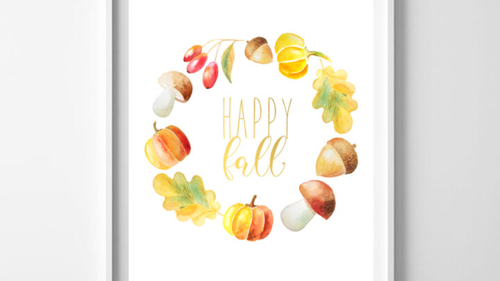 fall wreath printable art - all crafty things