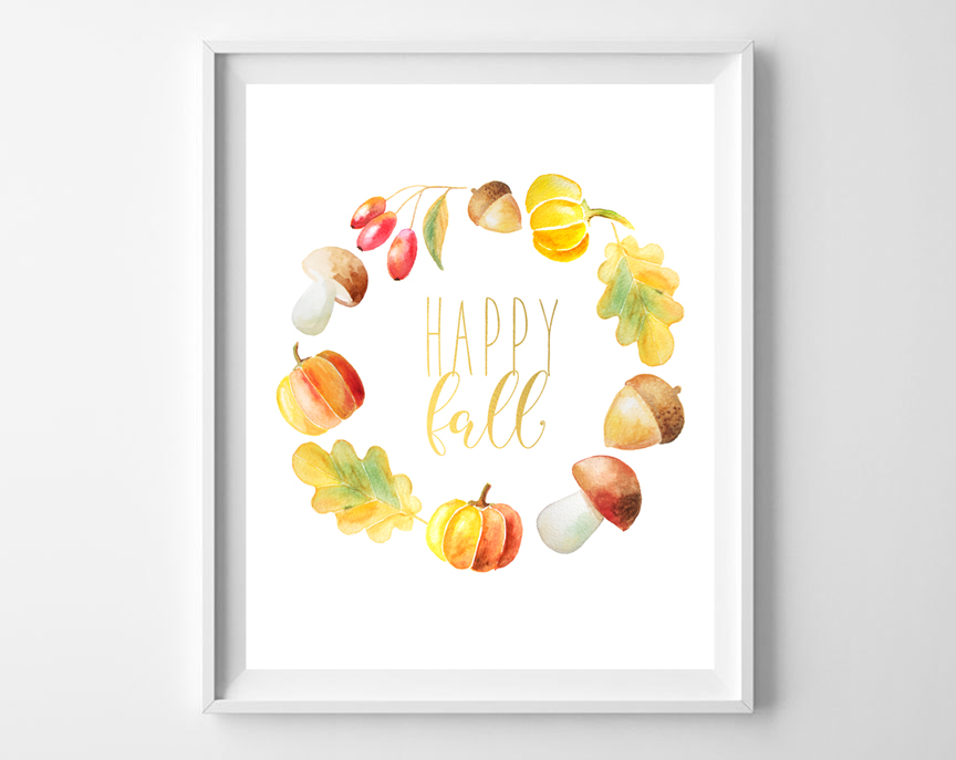 thanksgiving watercolor printable art - all crafty things