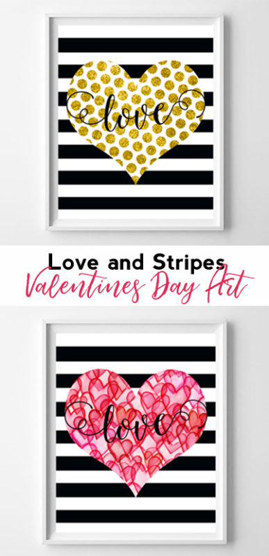 love & stripes valentine's day printables - all crafty things