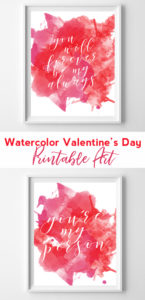 watercolor free printable Valentine's day art - all crafty things