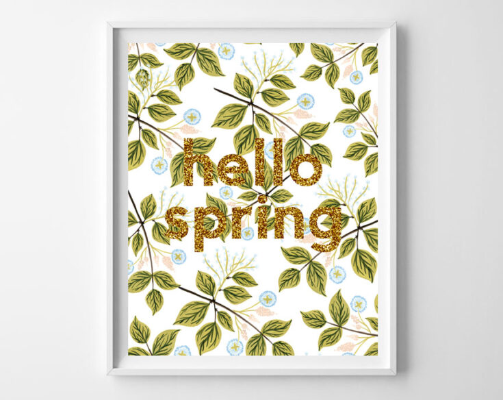 hello spring free printable art - all crafty things