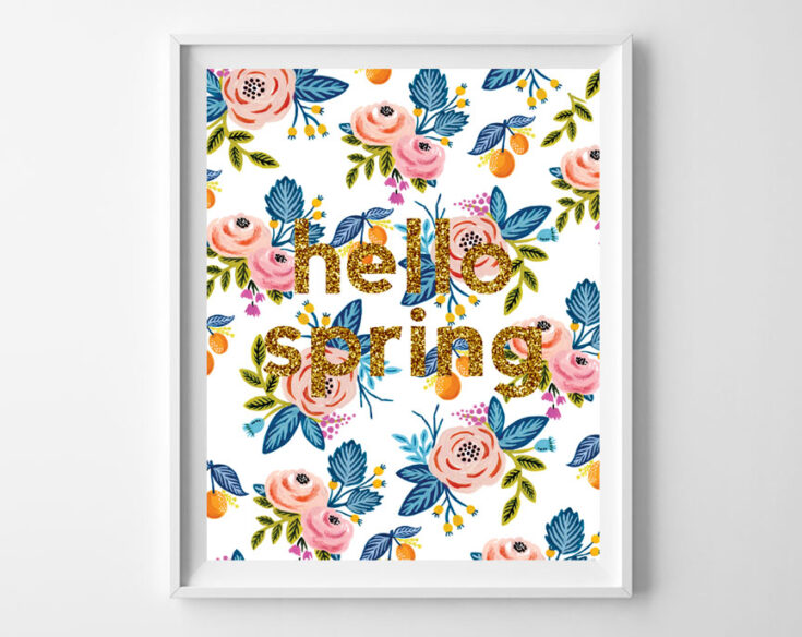 hello spring free printable art - all crafty things