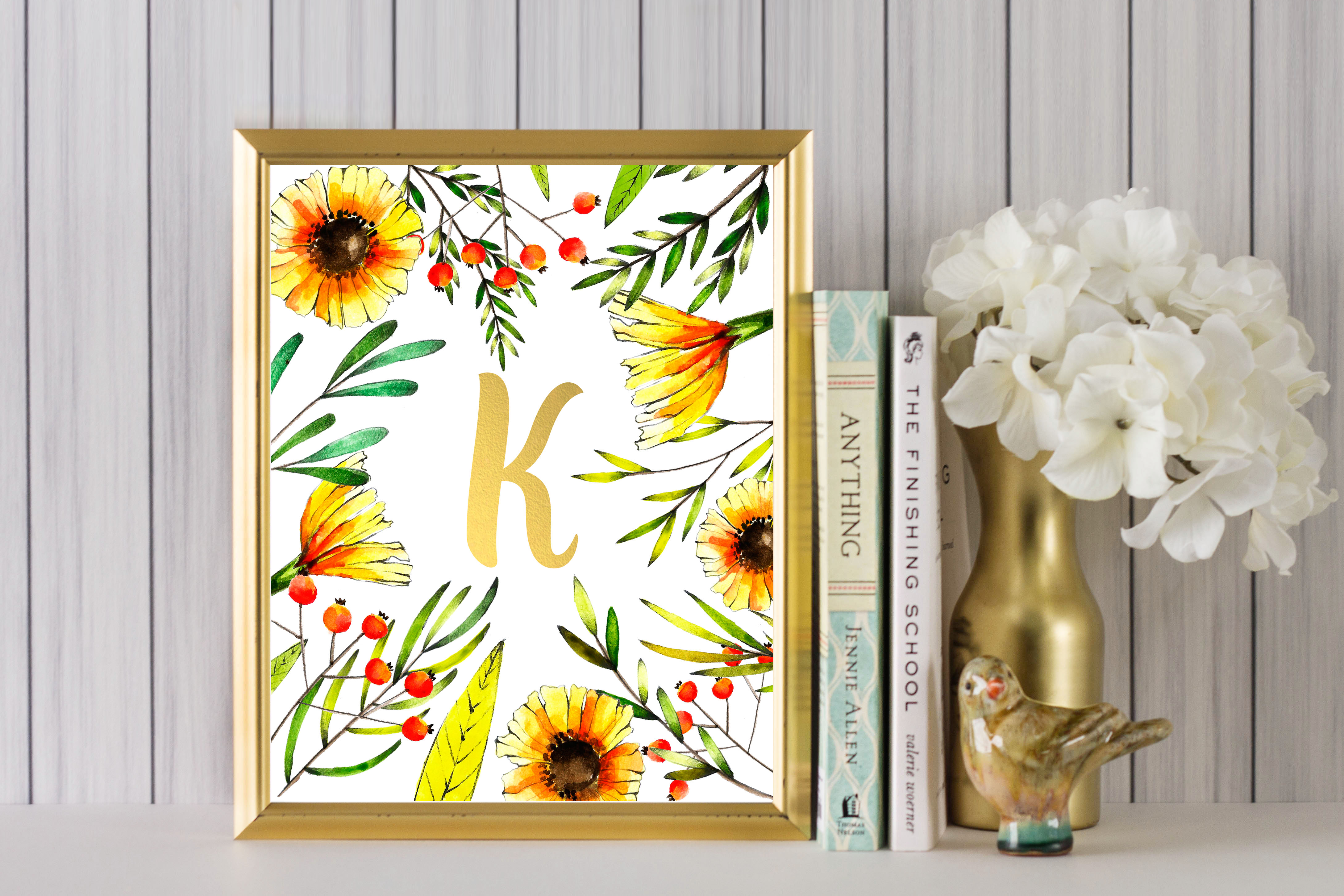 sunflower initial printables - all crafty things