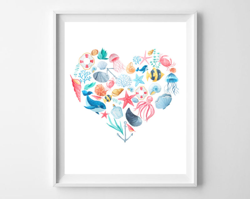 nautical free printable art - all crafty things