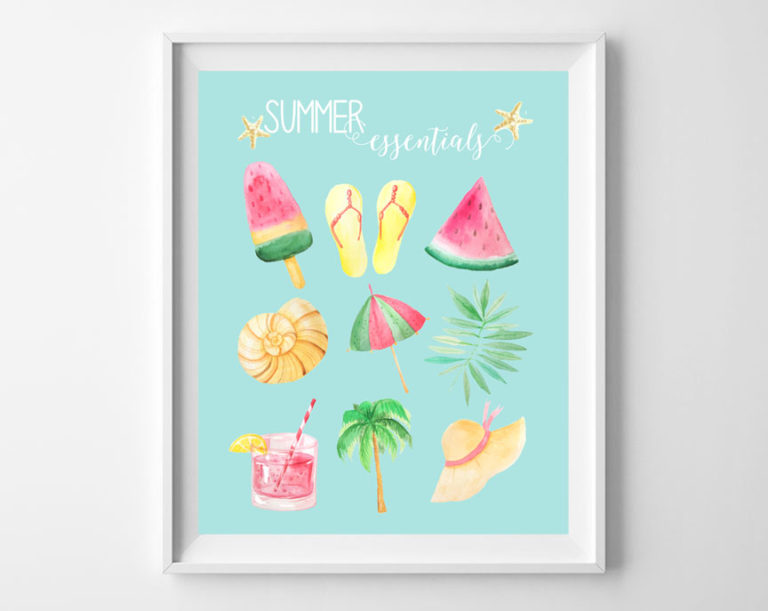 summer essentials free printable - all crafty things