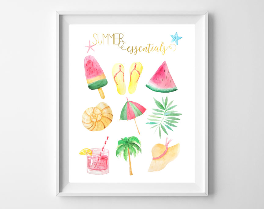 summer essentials free printable - all crafty things
