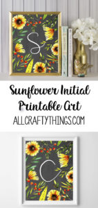 chalkboard sunflower printable art - all crafty things