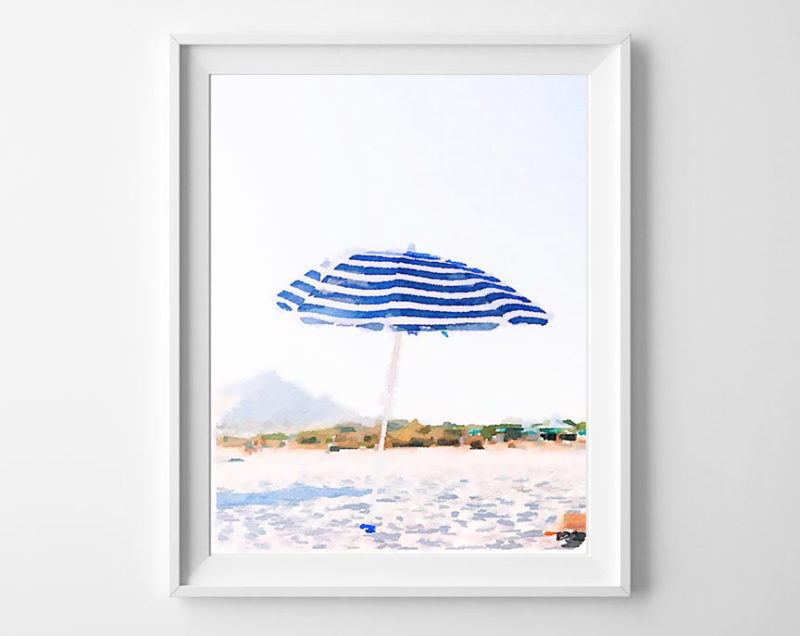 beach watercolor printable art - all crafty things