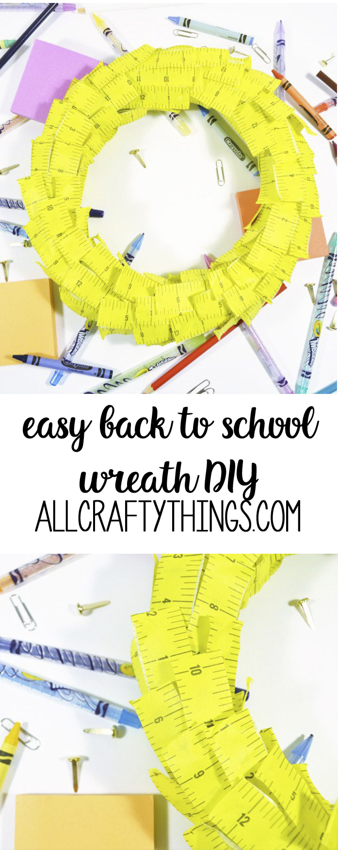 easy back to school wreath idea - all crafty things