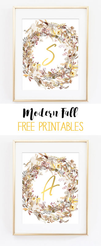 Fall wreath initial printables - all crafty things