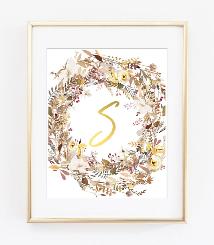 Fall wreath initial printables - all crafty things