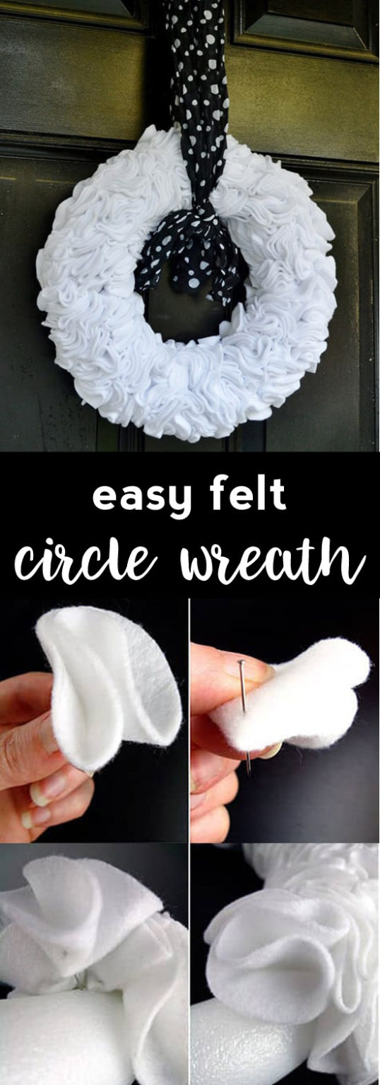 Make an Easy Modern, Felt Wreath - all crafty things