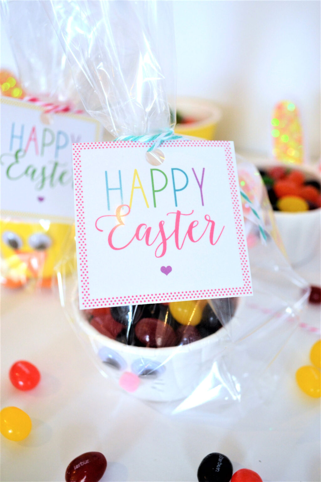 free printable easter tags + diy bunny and chick favors - all crafty things